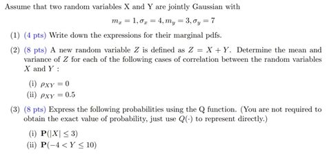 solved assume that two random variables x and y are jointly