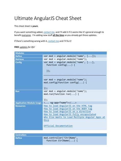 ultimate angularjs cheat sheet pdf pdf angular js scope computer science