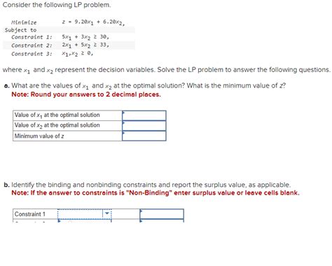 solved consider the following lp problem where x1 and x2