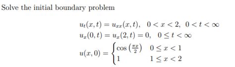 solved solve the initial boundary problem ut x t uxx x