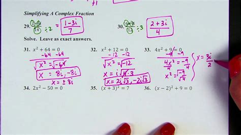 honors ch4 4 part c solving quadratic equations in the form of ax 2 c 0 youtube