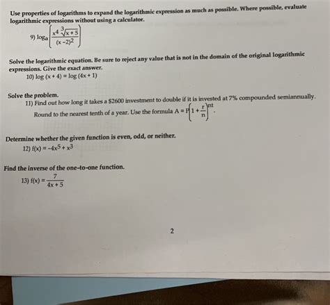 solved properties of logarithms to expand the logarithmic