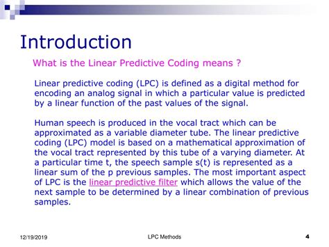 ppt linear predictive coding methods powerpoint presentation free download id 9121851