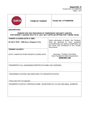 Fillable Online Appendix A SATS Fax Email Print PdfFiller