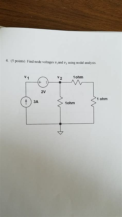 solved 5 points find node voltages v and v2 using nodal