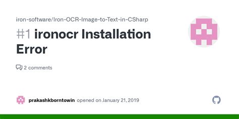 ironocr installation error · issue 1 · iron software iron ocr image to text in csharp · github
