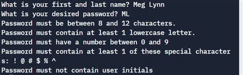 github meganlynn21 password validator created a python program to perform password validation