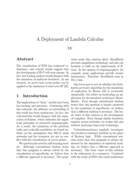 a deployment of lambda calculus pdf simulation algorithms