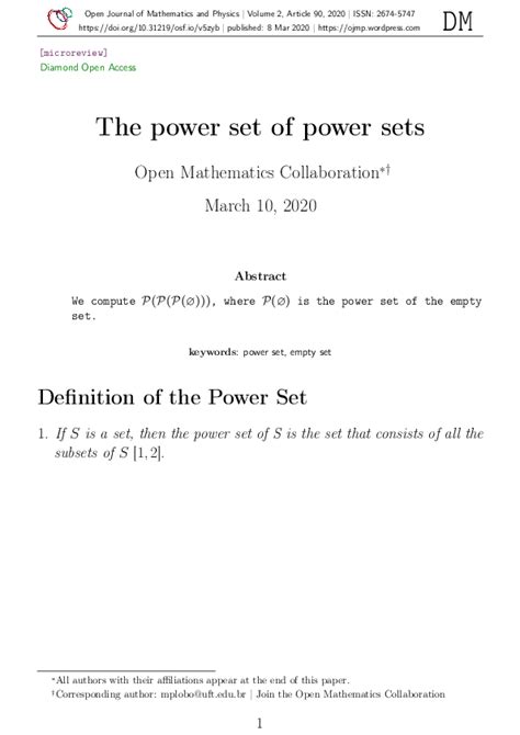 pdf the power set of power sets matheus lobo