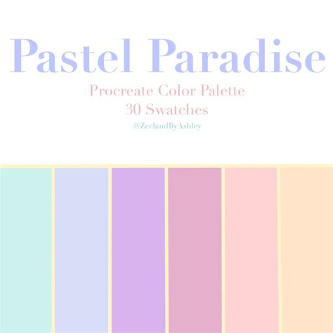 Pastel Procreate Color Palette 30 Swatches For Ipad Instant Etsy
