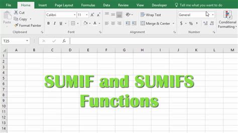 how to use sumif and sumifs functions in excel youtube