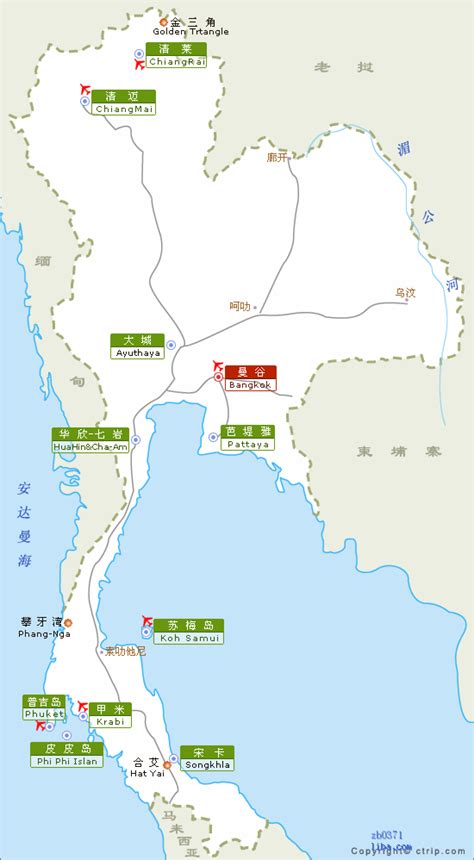 泰国地图gif 泰曼谷景点 泰罗勇 大山谷图库