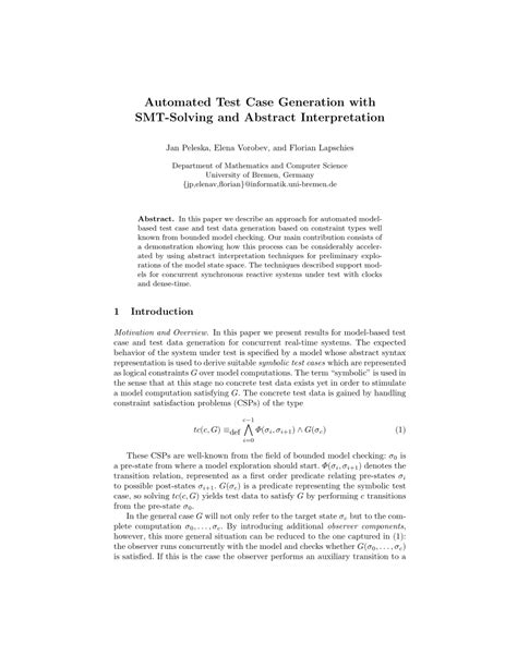 pdf automated test case generation with smt solving and abstract interpretation