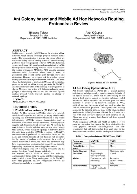 pdf ant colony based mobile ad hoc networks routing protocols a review