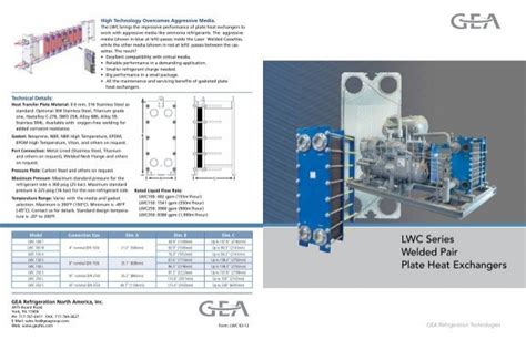 LWC Series Welded Pair Plate Heat Exchangers GEA FES