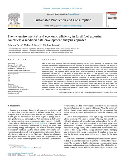 pdf energy environmental and economic efficiency in fossil fuel exporting countries a