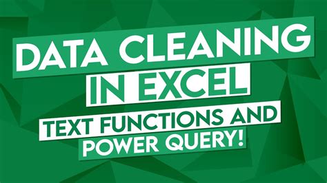 Data Cleaning In Excel Text Functions And Power Query In Excel YouTube