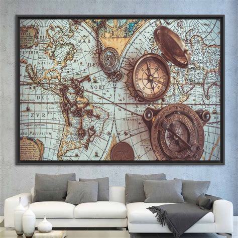 Vintage Map Print Old World Map Canvas Map Canvas Vintage Etsy