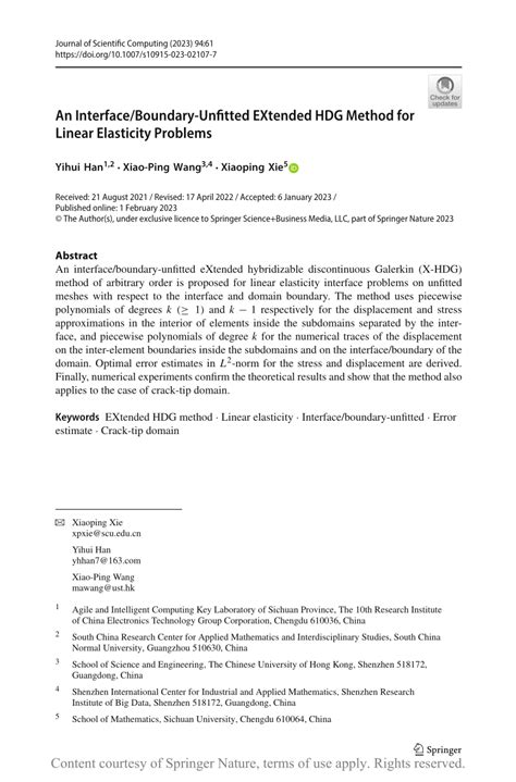 an interface boundary unfitted extended hdg method for linear elasticity problems request pdf