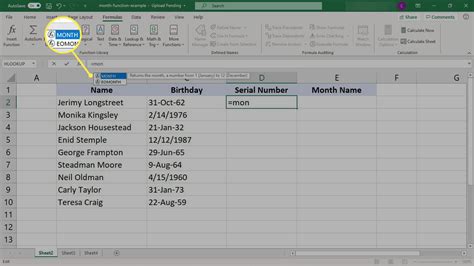 How To Use The MONTH Formula In Excel