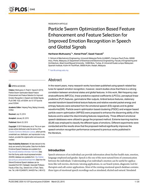 pdf particle swarm optimization based feature enhancement and feature selection for improved