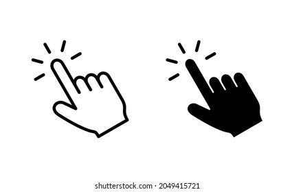Hand Click Icons Set Pointer Sign Stock Vector Royalty Free