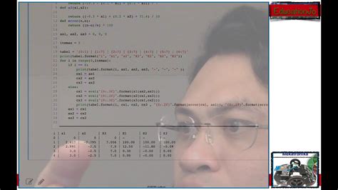 [metode numerik 9] gauss seidel python youtube