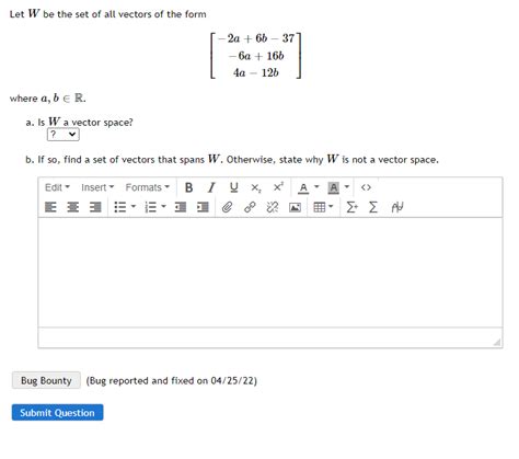 solved let w be the set of all vectors of the form