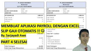 Membuat Aplikasi Payroll Penggajian Karyawan Dengan Excel Part 4 Slip