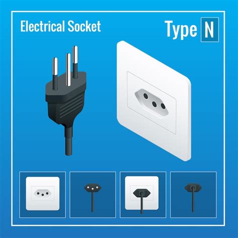 Premium Vector Isometric Switches And Sockets Set Type N AC Power