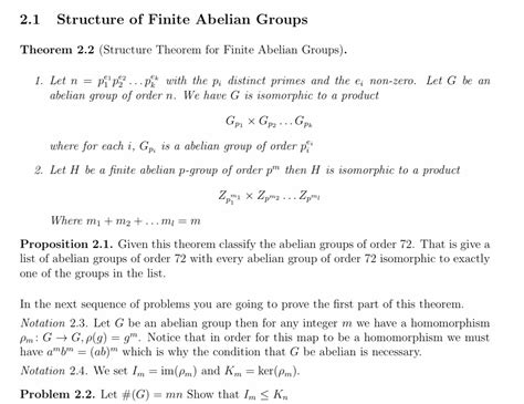 solved 2 1 structure of finite abelian groups theorem 2 2