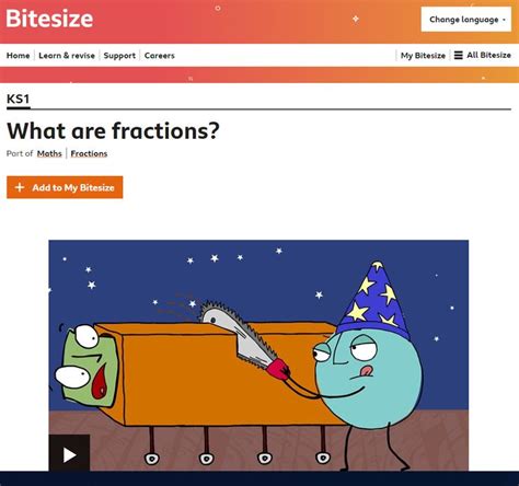 what are fractions bbc bitesize math fractions ks1 maths key stage 1 maths