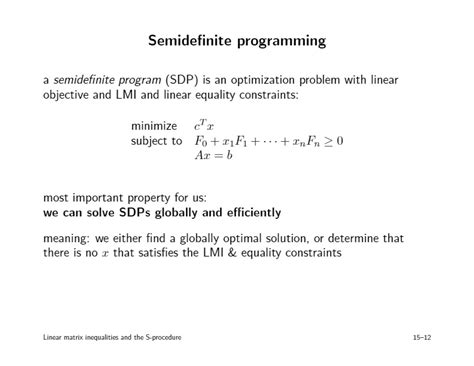 linear matrix inequalities and the s procedure 线性矩阵不等式和s 引理 哔哩哔哩