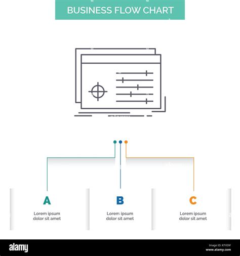 file object processing settings software business flow chart design with 3 steps line icon
