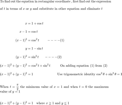 a pair of parametric equations is given find a rectangular quizlet