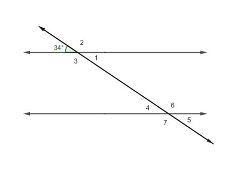 A Transversal Intersects Two Parallel Lines And One Of The E Quizlet