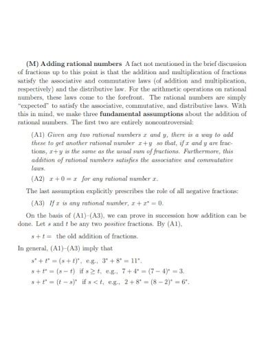100 Rational Numbers Examples MS Word PDF Examples
