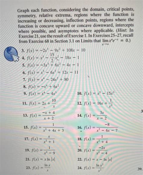 solved graph each function considering the domain critical