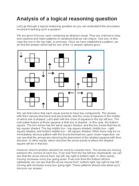 analysis of a logical reasoning question pdf