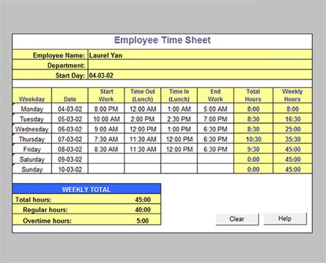 FREE 16 Timesheet Calculator Templates In PDF MS Word Excel
