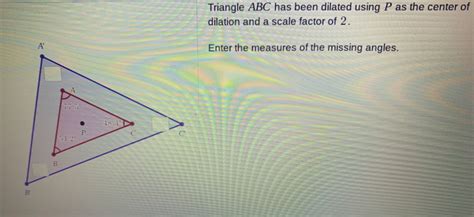 solved triangle abc has been dilated using p as the center [coordinate geometry] gauthmath