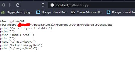 python cgi when run on localhost show all of code in file how to generate code stack overflow