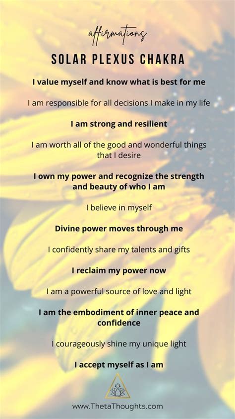 Solar Plexus Chakra In 2023 Chakra Affirmations Energy Healing