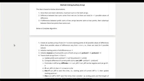 longest span with same sum in two binary arrays geeksforgeeks youtube