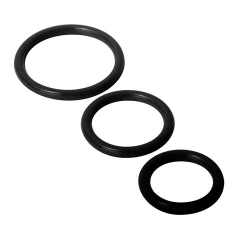 Trinity For Men Cock Ring 3 Pack Silicone Black Simply Pleasure