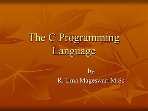 C Programming Language PowerPoint Slides LearnPick India