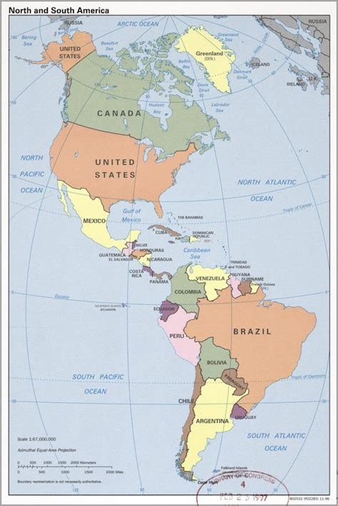 Poster Many Sizes Available CIA Map Of North And South America 1996