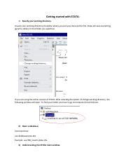 STATA Basics Getting Started With STATA 1 Specify Your Working