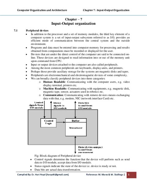 pdf computer organization and architecture chapter 7 input output organization huda nasih