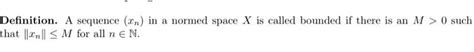 solved definition a sequence xn in a normed space x is